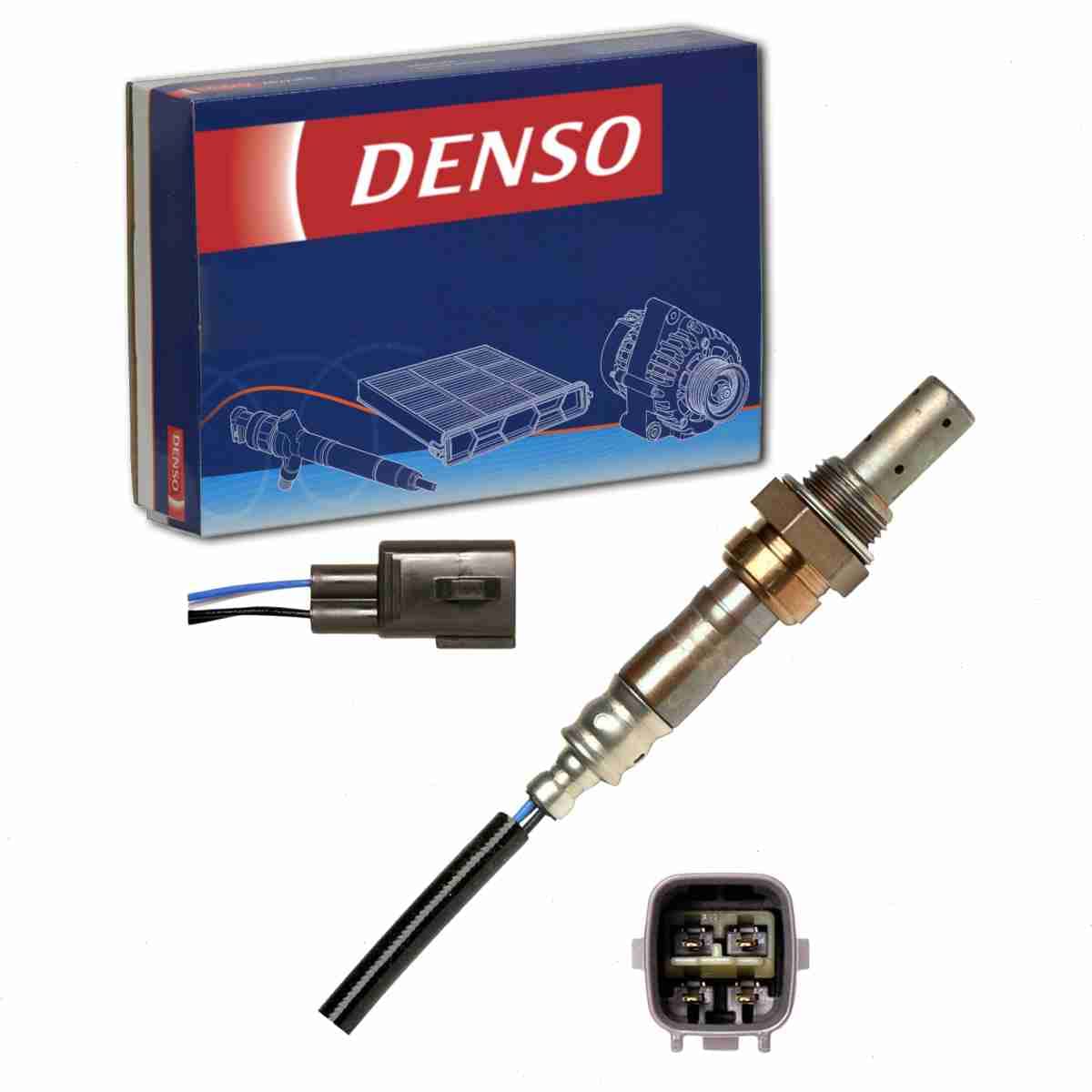 Denso 234-9021 Upstream Heated Oxygen Sensor with 4-Wire Plug and 14.1 ...
