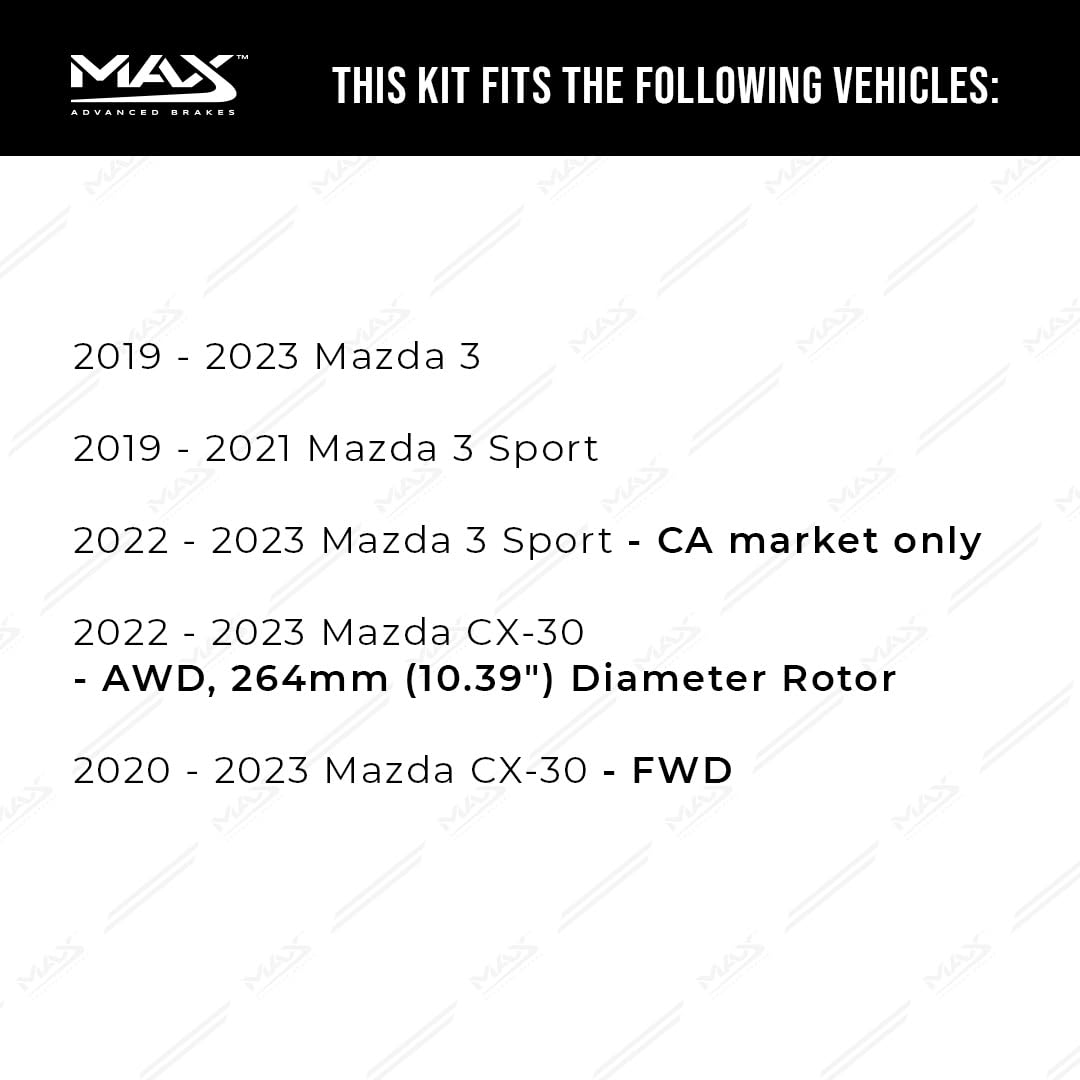 Max Advanced Brakes Rear Brake Kit Compatible With 2019 2020 2021 2022 ...