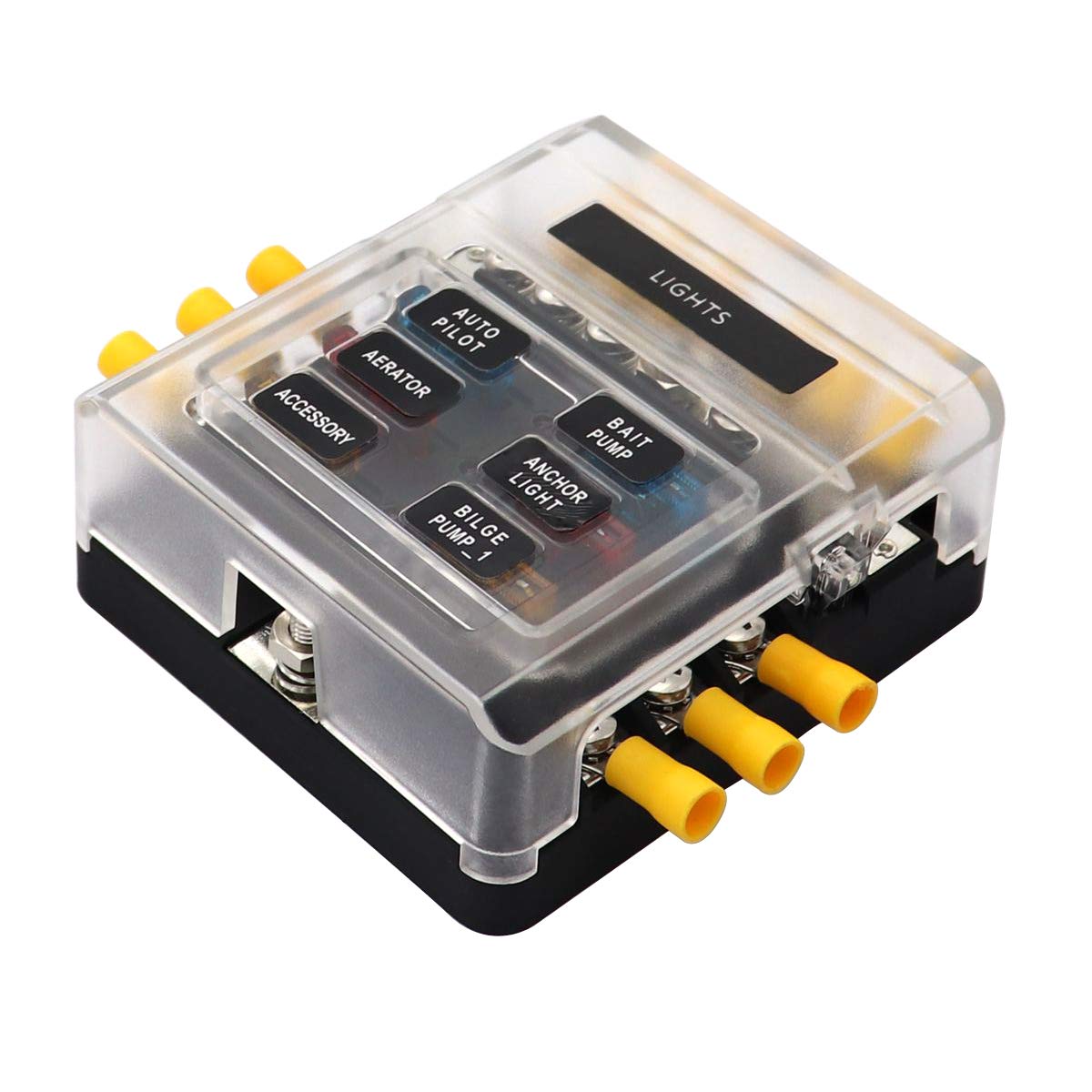 Tiyang 6 Circuits Fuse Block Boat Camper Car Grounding Blocks Truck Rv ...