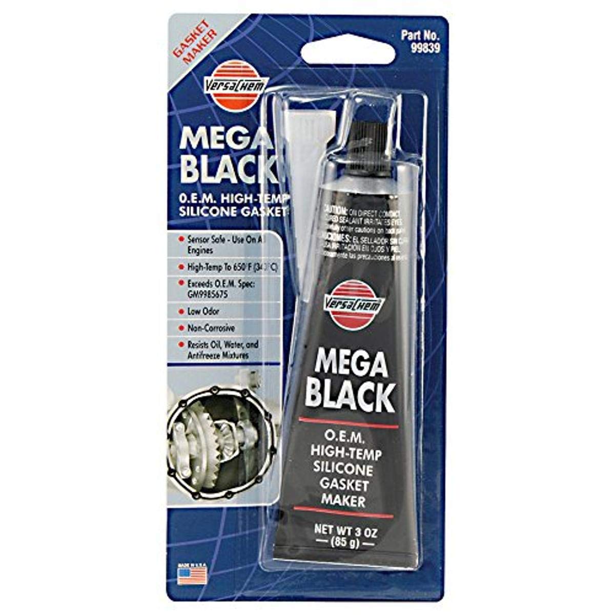 Versachem 99839 Mega Black Oem Silicone - 3 Oz. – Carkart