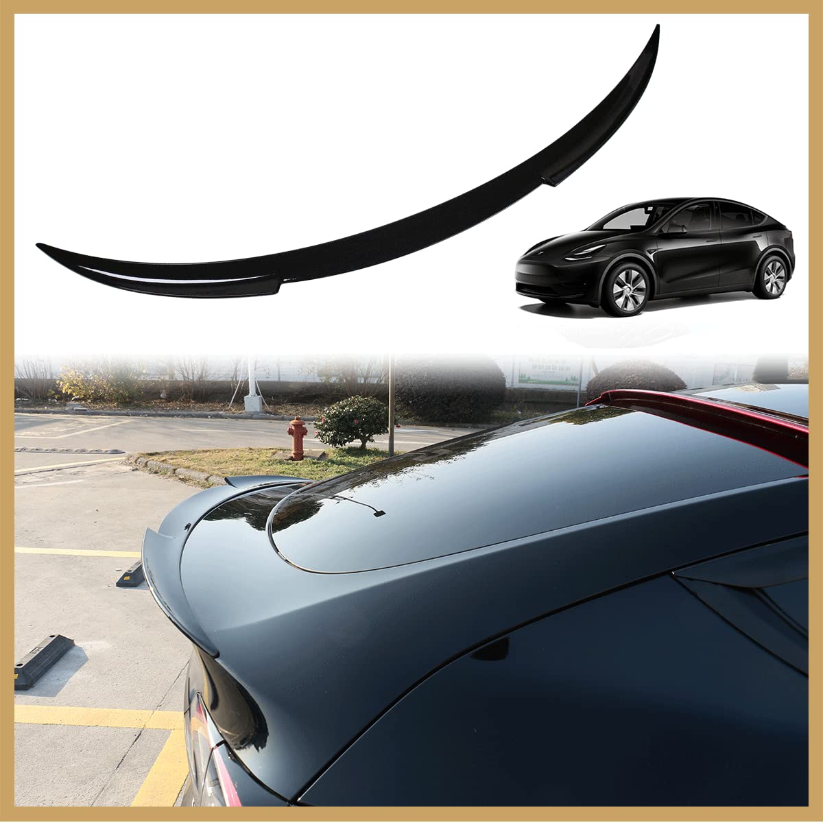 Aosk For Tesla Model Y Rear Spoiler Wings Abs For 2020-2023 Tesla Mode ...
