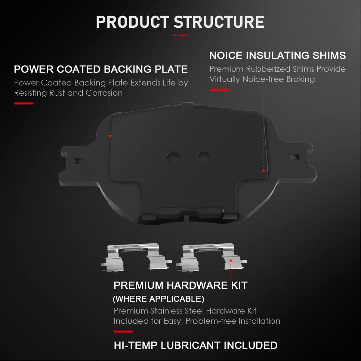 Cciyu D817 D835 Ceramic Front Rear Brake Pad Set Fit For 2005-2010 For ...