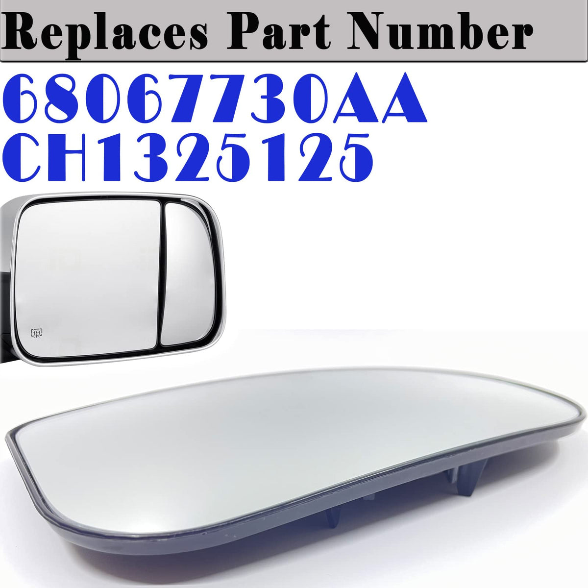 68067730Aa Ram Passenger Side Lower Mirror Glass Compatible With 2009 ...