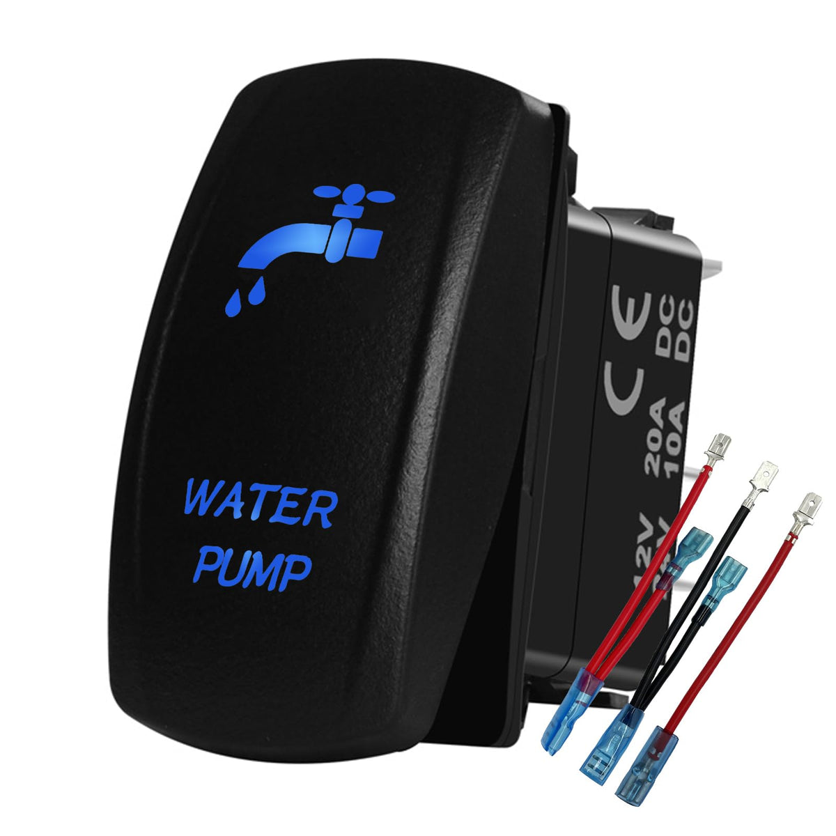 Bacautoparts Blue Backlit Water Pump Rocker Switch Freshwater Tank 5Pin ...