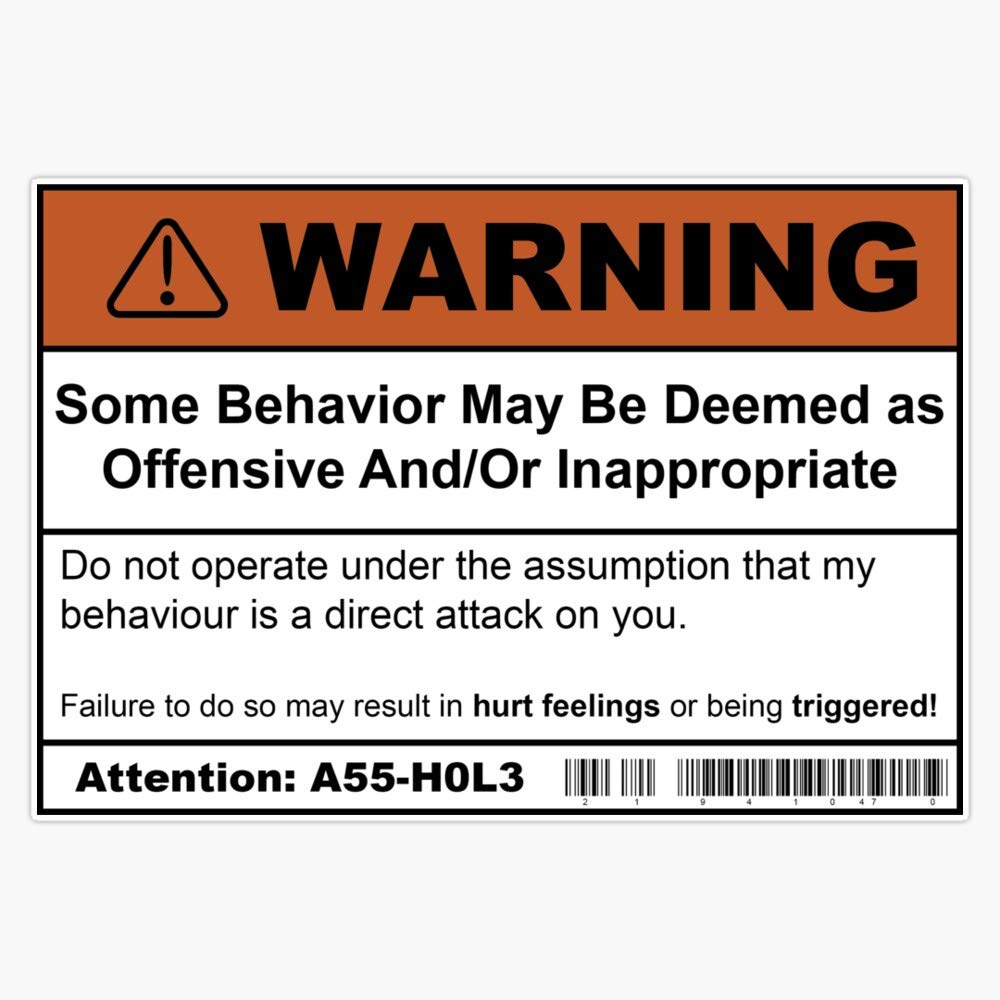 Warning: Offensive Behaviour Vinyl Waterproof Sticker Decal Car Laptop ...