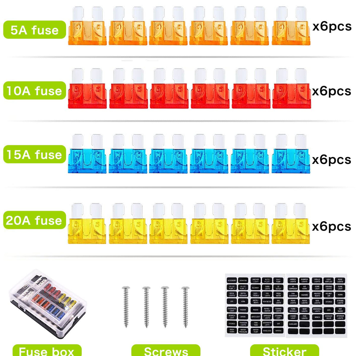 12 Volt Fuse Block, Marine Boat Fuse Block Waterproof 12 Way Automotiv ...