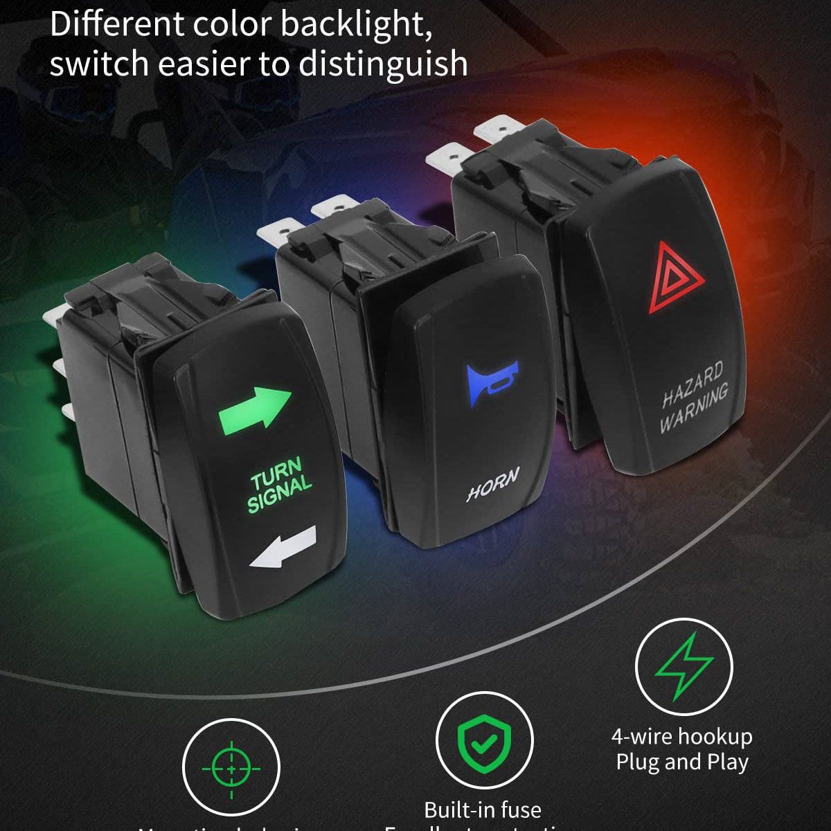 Foruly Universal Utv Turn Signal Kit, With Street Legal Kit Turn Signa ...