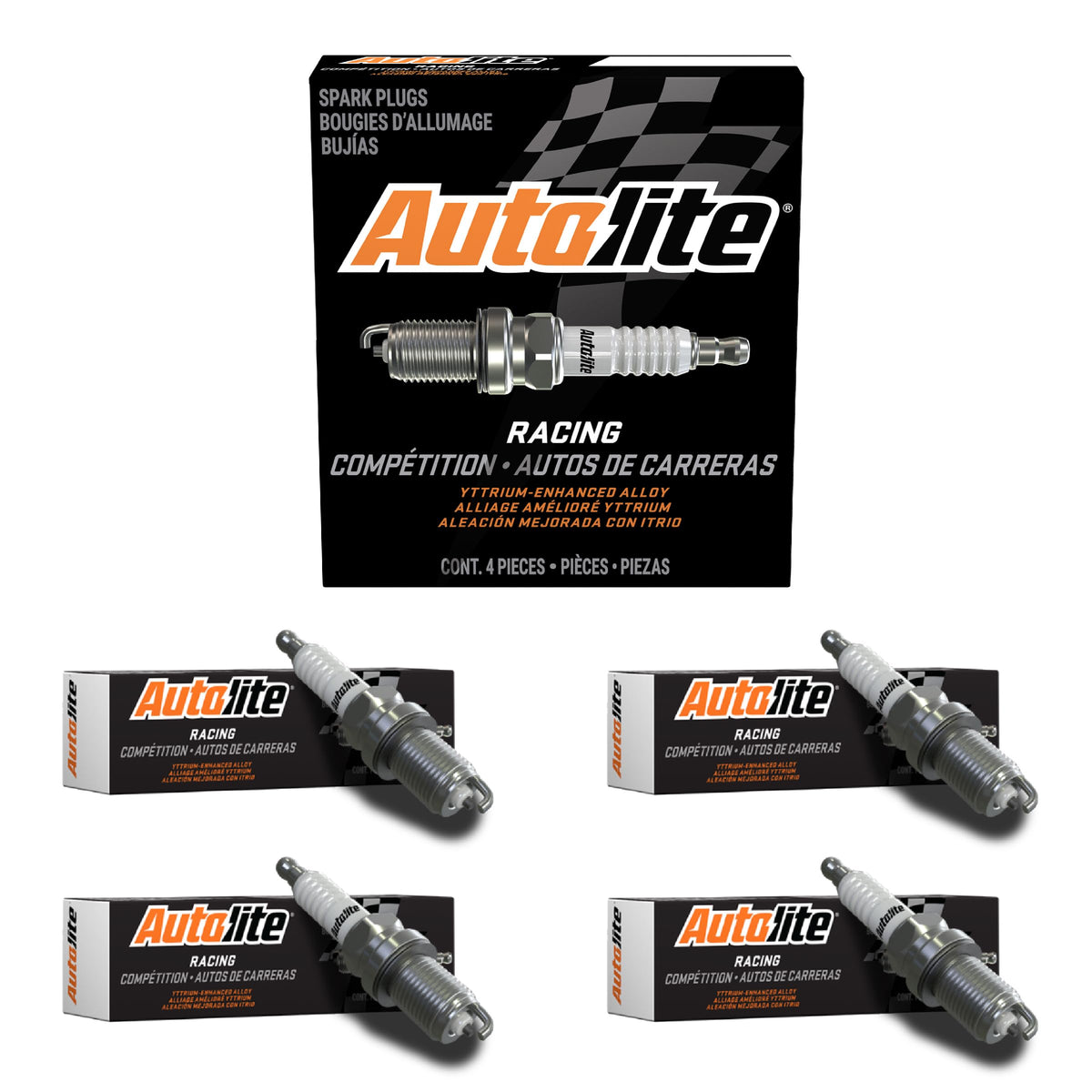 Autolite Ar3933-4Pk High Performance Racing Non-Resistor Spark Plug, 4 ...