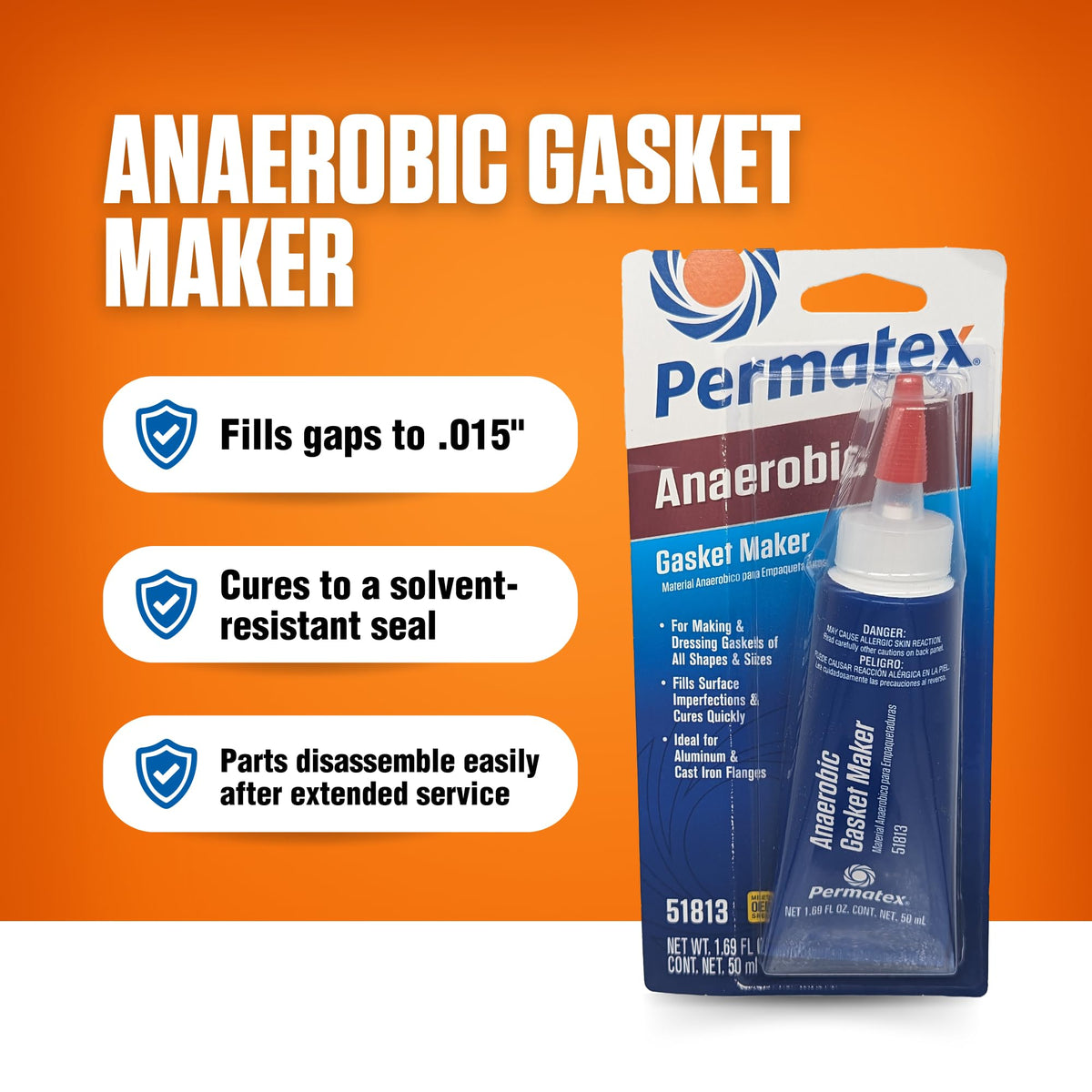 Permatex 51813-6PK Anaerobic Gasket Maker, 50 ml Tube (Pack of 6) – Carkart