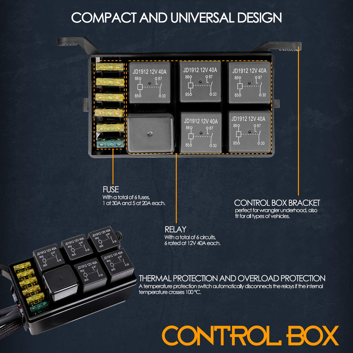 6 Gang Switch Panel, Nirider 12V Universal Circuit Control System With ...