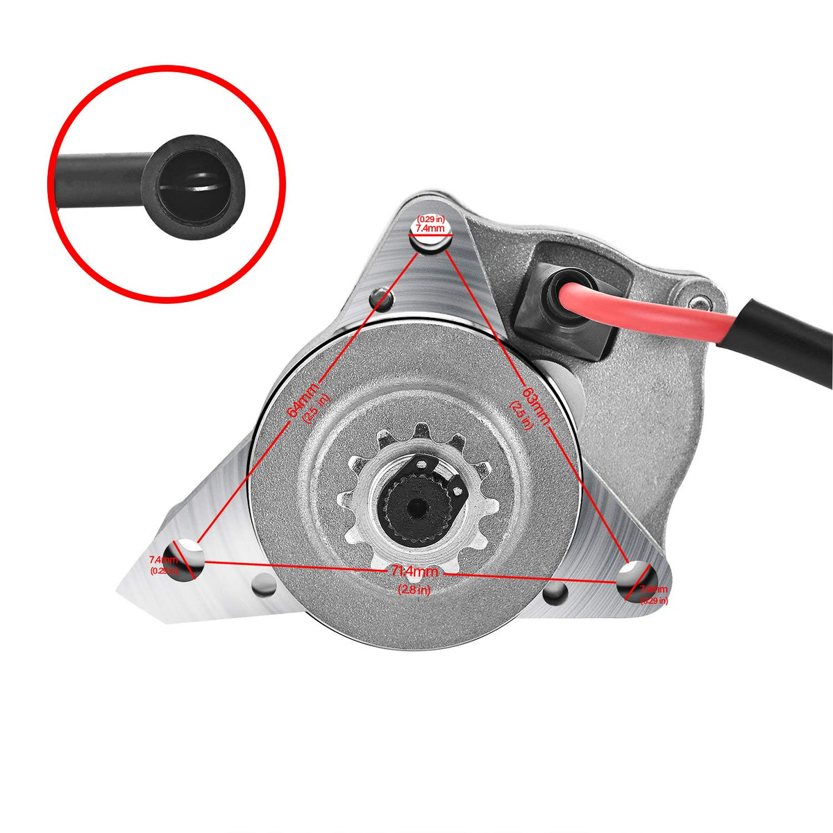 Trkimal 3 Bolt Starter Motor with Cable for 50cc 70 cc 90cc 100 cc 110 ...