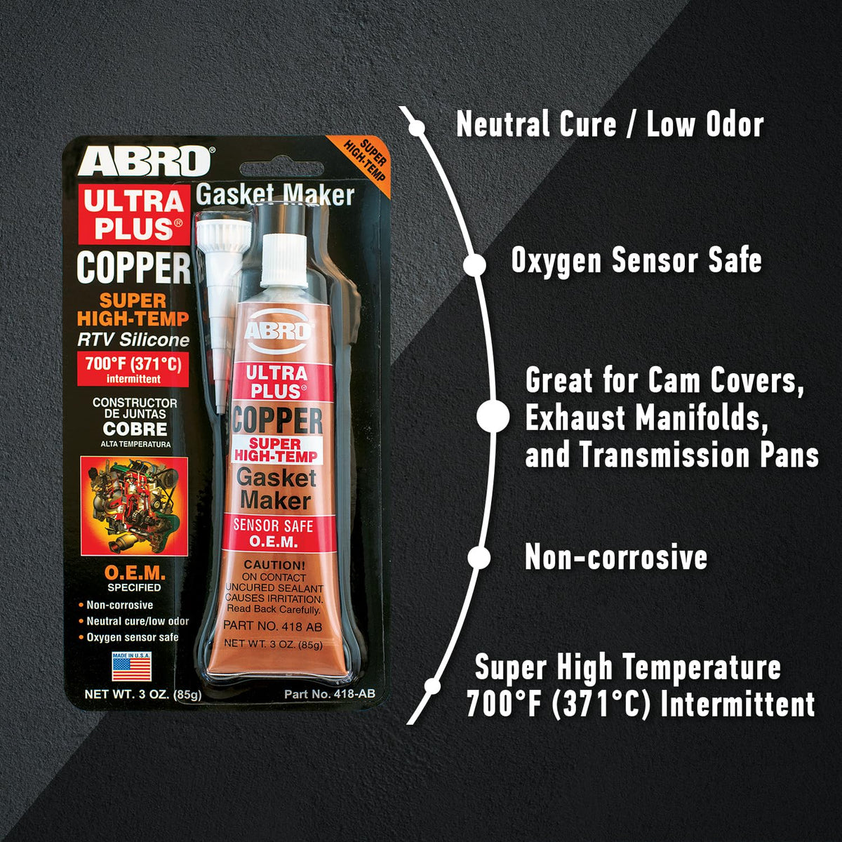 Abro Ultra Plus 999 Rtv Silicone Sealant & Gasket Maker, For Import En ...